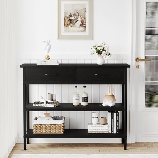 undefinedConsole Table with Drawer 3 Tier Entryway Table with Storage Shelves Bed Bath Beyond 40397355